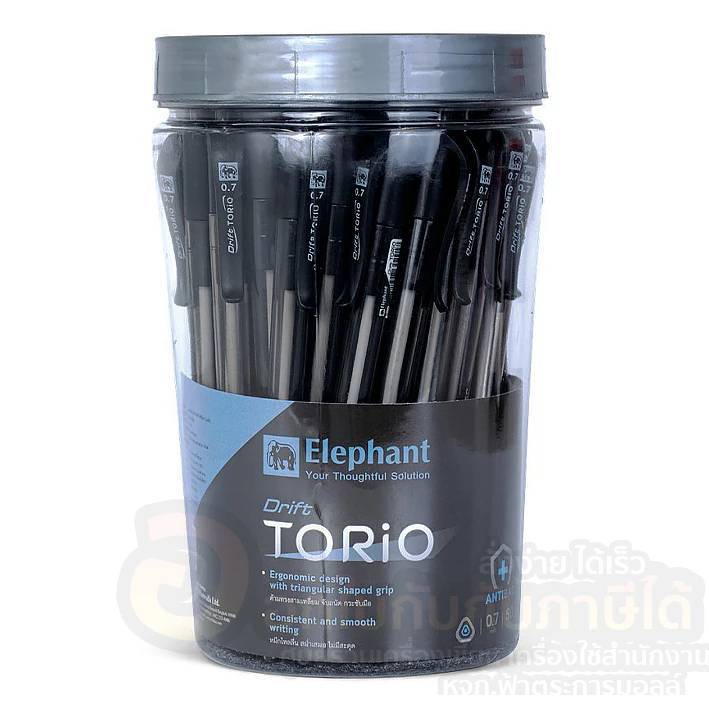 ปากกา ELEPHANT ปากกาลูกลื่น ตราช้าง รุ่น DRIFT TORIO หมึกสีดำ ขนาด 0 ...