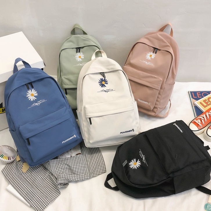 (พร้อมส่ง)Su110กระเป๋าเป้สะพายหลัง กระเป๋านักเรียน จุของได้เยอะ ลายดอก ...