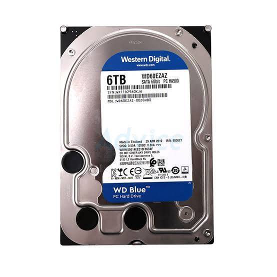 6 TB HDD WD Blue (5400RPM, 64MB, SATA-3, WD60EZAZ) | Shopee Thailand