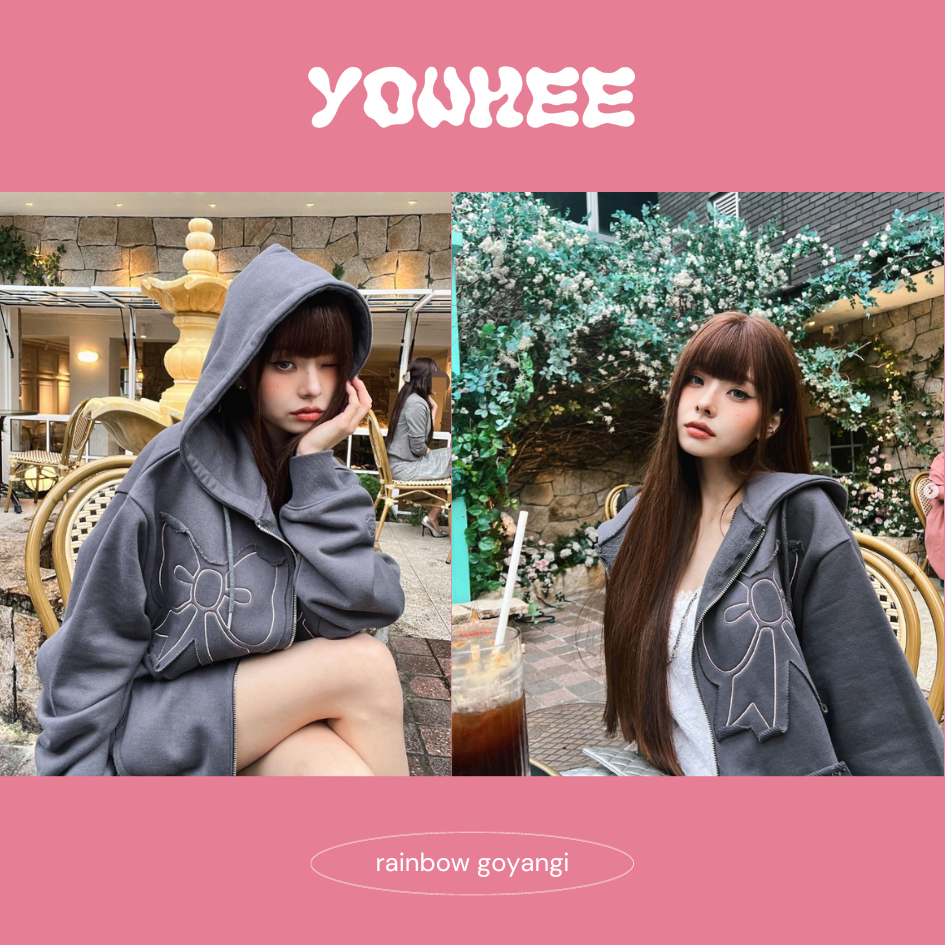 YOUHEE Ribbon Hood Zip-up แบบจีอา | Shopee Thailand