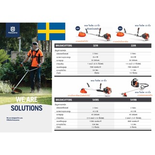 เครื่องตัดหญ้าสะพายบ่า ก้านแข็ง 2จังหวะ กำลัง 1แรงม้า ยี่ห้อ HUSQVARNA ...