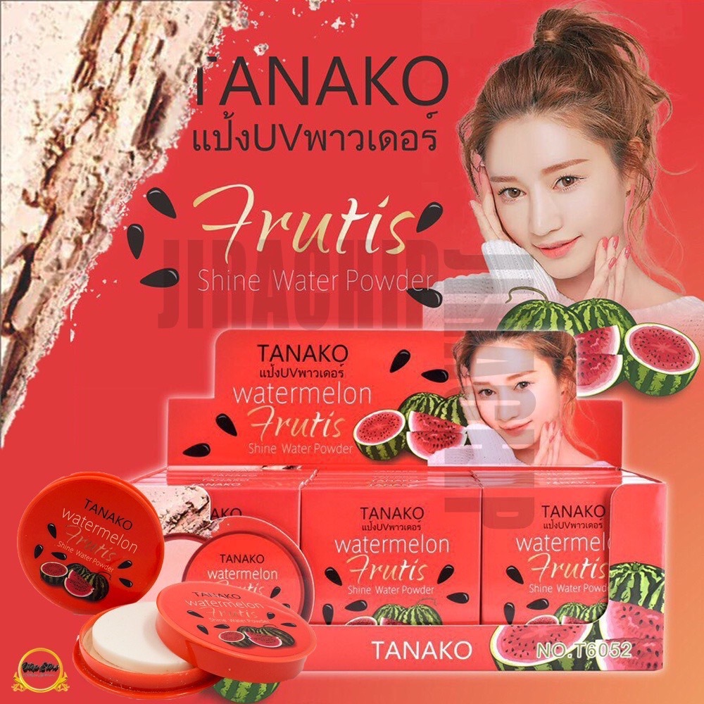 T6052 ราคาส่งยกกล่อง 12 ชิ้น แป้งพัฟแตงโม TANAKO UV ผสมรองพื้น คุมมัน ...