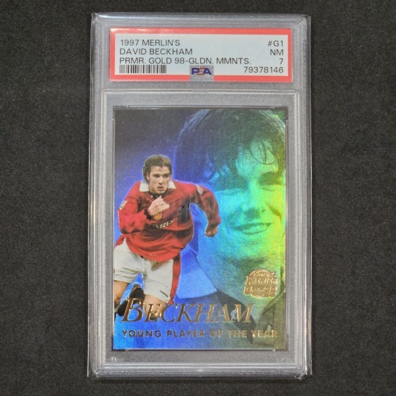 การ์ด เกรด 1998 Merlin's Premier Gold Beckham insert PSA7 | Shopee Thailand