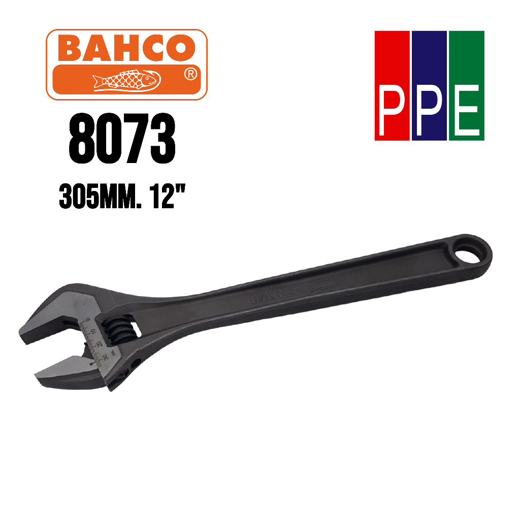 8073 [Bahco] ประแจเลื่อนขนาด 12" Jaw 34mm. Adjustable wrench 12" (MADE ...