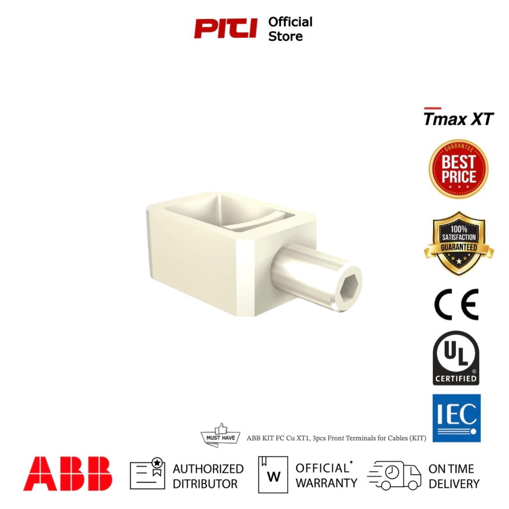 ABB KIT FC Cu XT1, 3pcs Front Terminals for Cables, Accessories Tmax XT ...