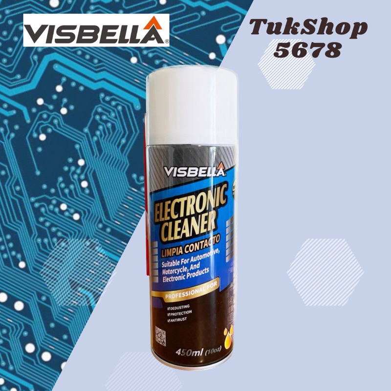 VISBELLA Electronic Cleaner 450ml สเปร์ยทำความสะอาดหน้าสัมผัสไฟฟ้า แผงวงจร แอร์โฟล์ รถยนต์ ...