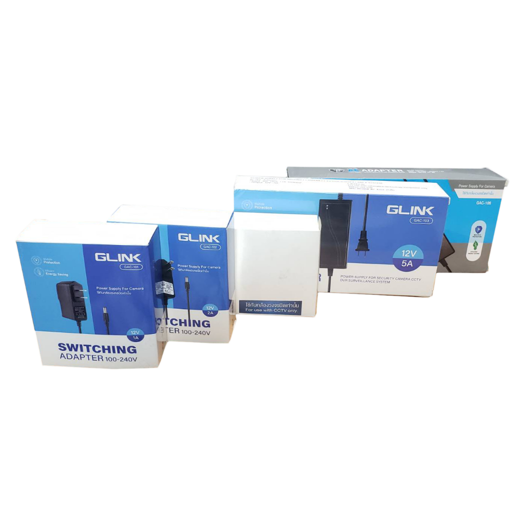 GLINK AC/DC อะแดปเตอร์ Adapter สำหรับกล้องวงจรปิด 12V GAC-101(12V1A ...