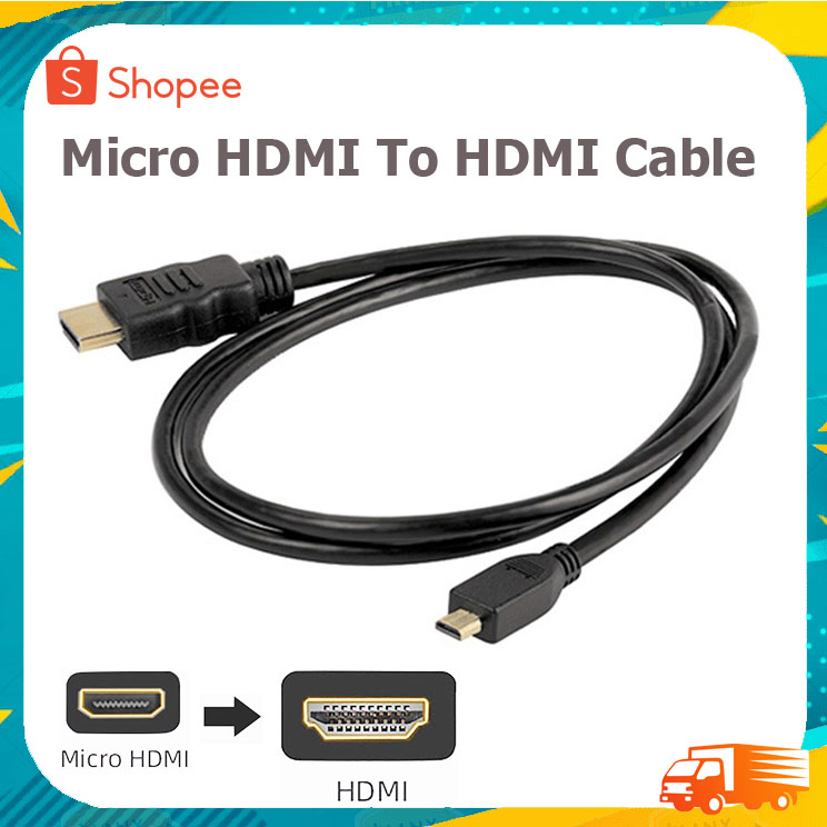 Micro HDMI To HDMI Cable สำหรับ Raspberry Pi 4 รุ่น B รุ่น B Micro HDMI ...