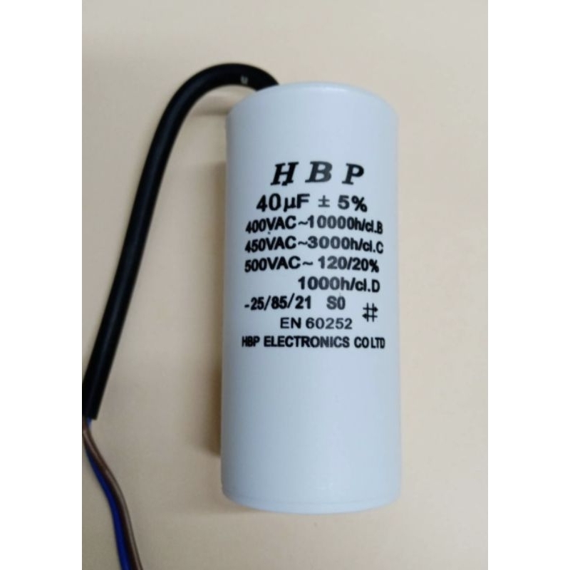 Motor Run Capacitor 40 uf + - 5% 450 Vac ขนาด 9.5x4.5 Cm สินค้าพร้อมส่ง ...