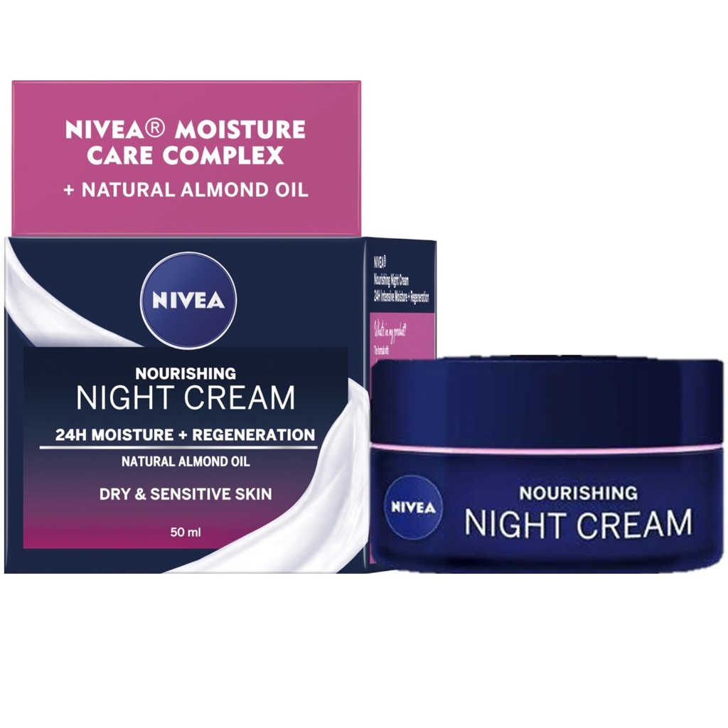 NIVEA Nourishing Night Cream for dry & sensitive skin 50ml ครีมบำรุงผิว ...
