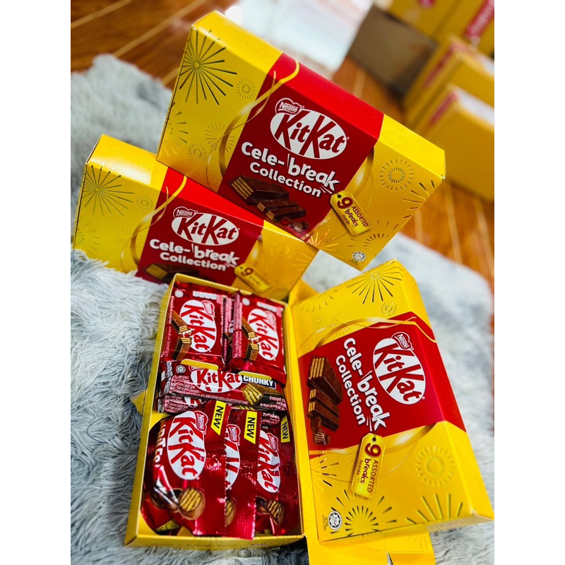 KITKAT Cele Break Collection (คิทแคทแพคเกจปีใหม่) 1กล่อง 9ชิ้น Exp.25/8 ...