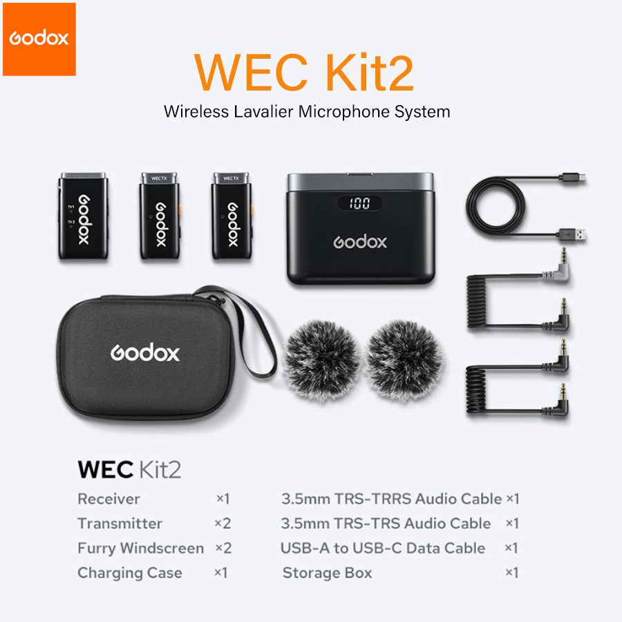 Godox WEC Kit2 (2.4GHz Wireless Microphone System) ไมค์ไลฟ์สด ไมค์ไร้ ...