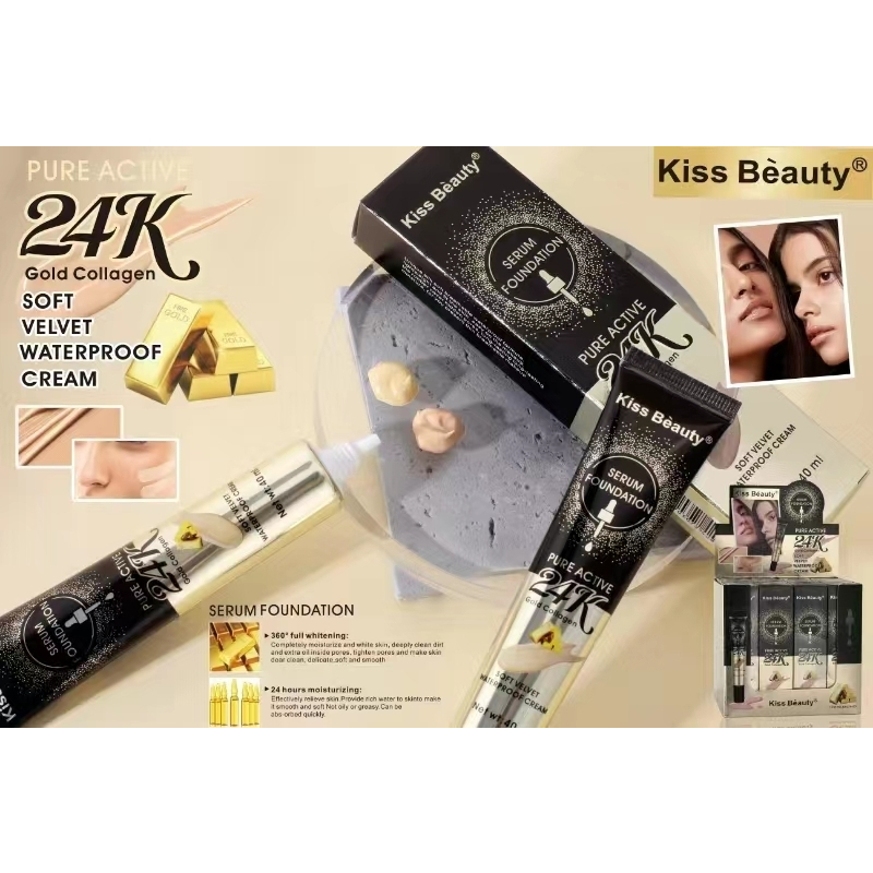 68474-03 KISS BEAUTY SERUM FOUNDATION 24K GOLD COLLAGENปรับสีผิว เนื้อ ...