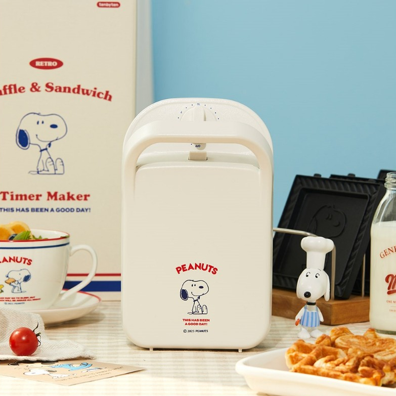 ( พร้อมส่ง ) Peanuts Snoopy Retro Timer Maker Waffle & Sandwich เครื่อง ...