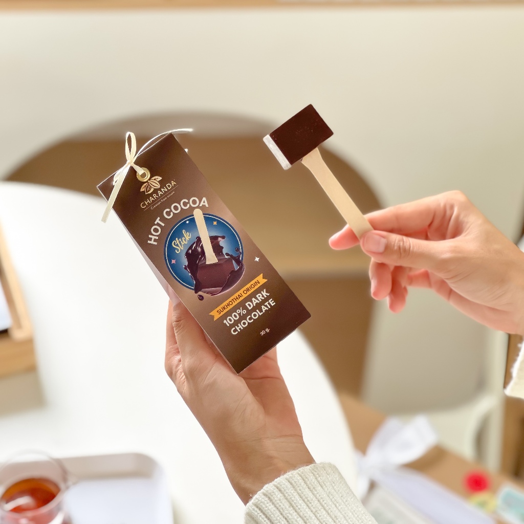 CHARANDA Hot Cocoa Stick 100%Dark Chocolate ฮ็อต โกโก้ สติ๊ก 100% ดาร์ก ...