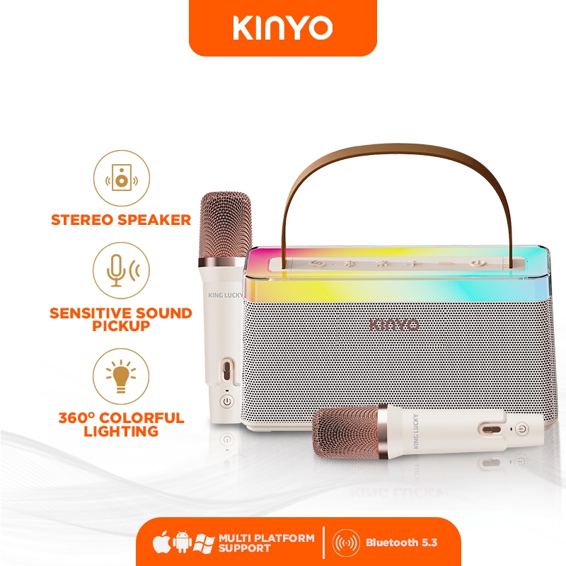KINYO C10 มินิคาราโอเกะลำโพงบลูทูธ กับไมโครโฟนคู่ | Shopee Thailand