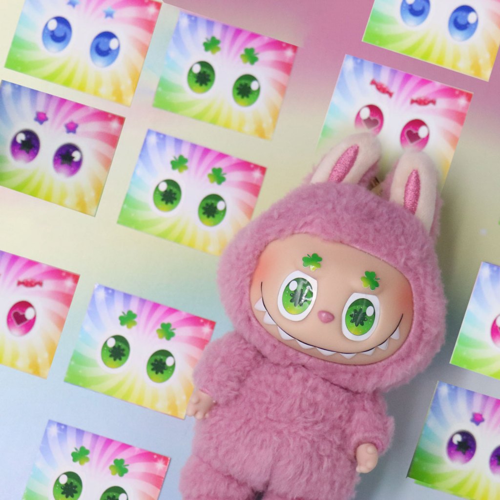 PLAYPERDOLL Sticker แปะตา Labubu macaron รุ่นอนิเมะ 02 มีให้เลือก 4 ลาย ...
