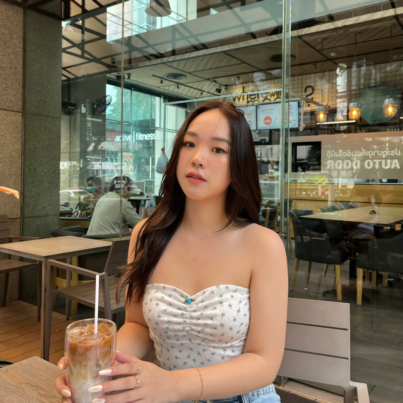 daisy tube by Duex Studio เกาะอกผ้าร่องลายดอกdaisy ทรงสวยผ้าหนาเก็บทรง ...