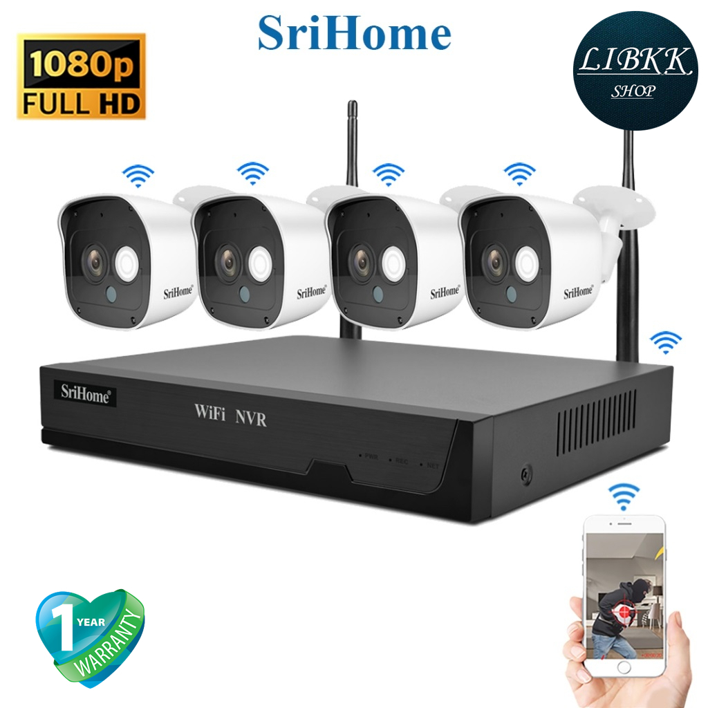 Srihome ชุดNVR (NVS001 + IPC029X4 ) ชุด NVR ระบบรักษาความปลอดภัยไร้สาย ...