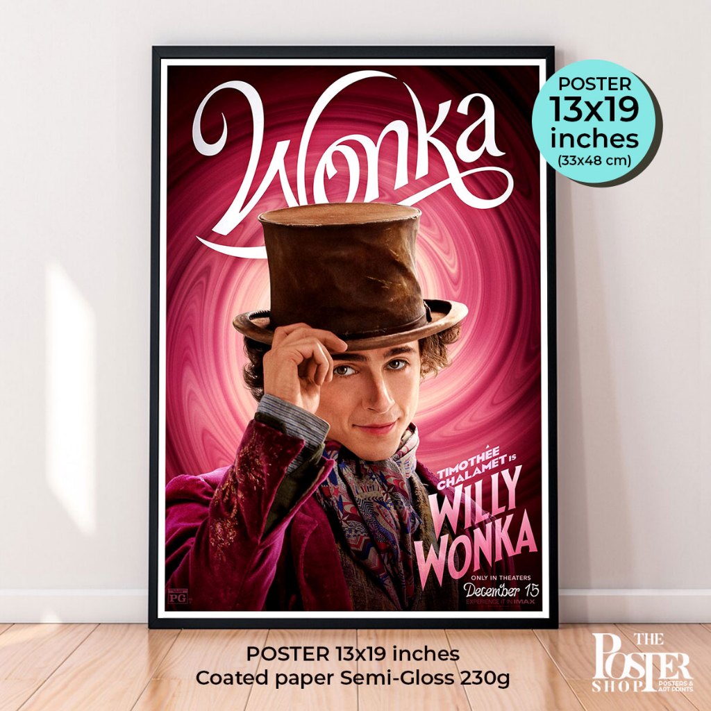 Wonka Poster โปสเตอร์ภาพยนต์ วองก้า young Willy Wonka / Timothée ...
