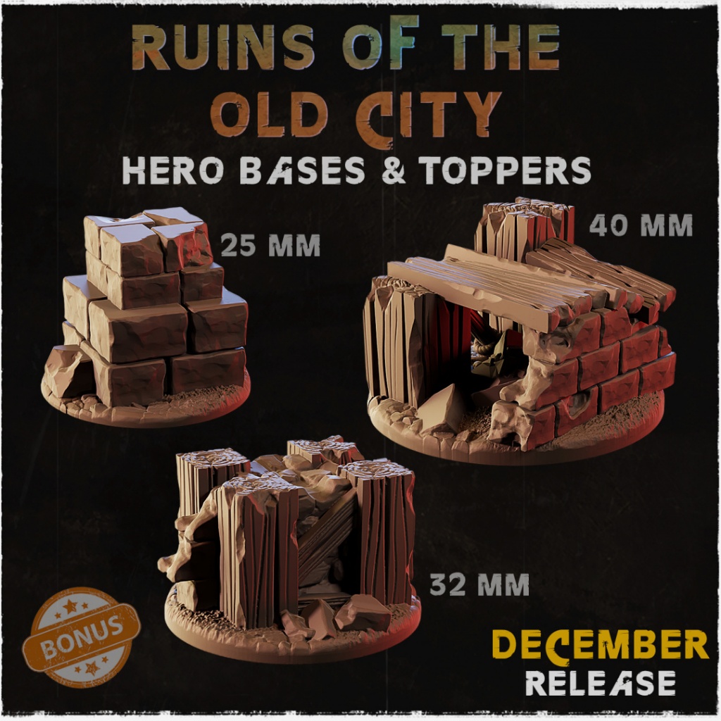 Ruins of the old city miniature bases จัดส่งได้ใน1-3วัน ฐานโมเดล ...
