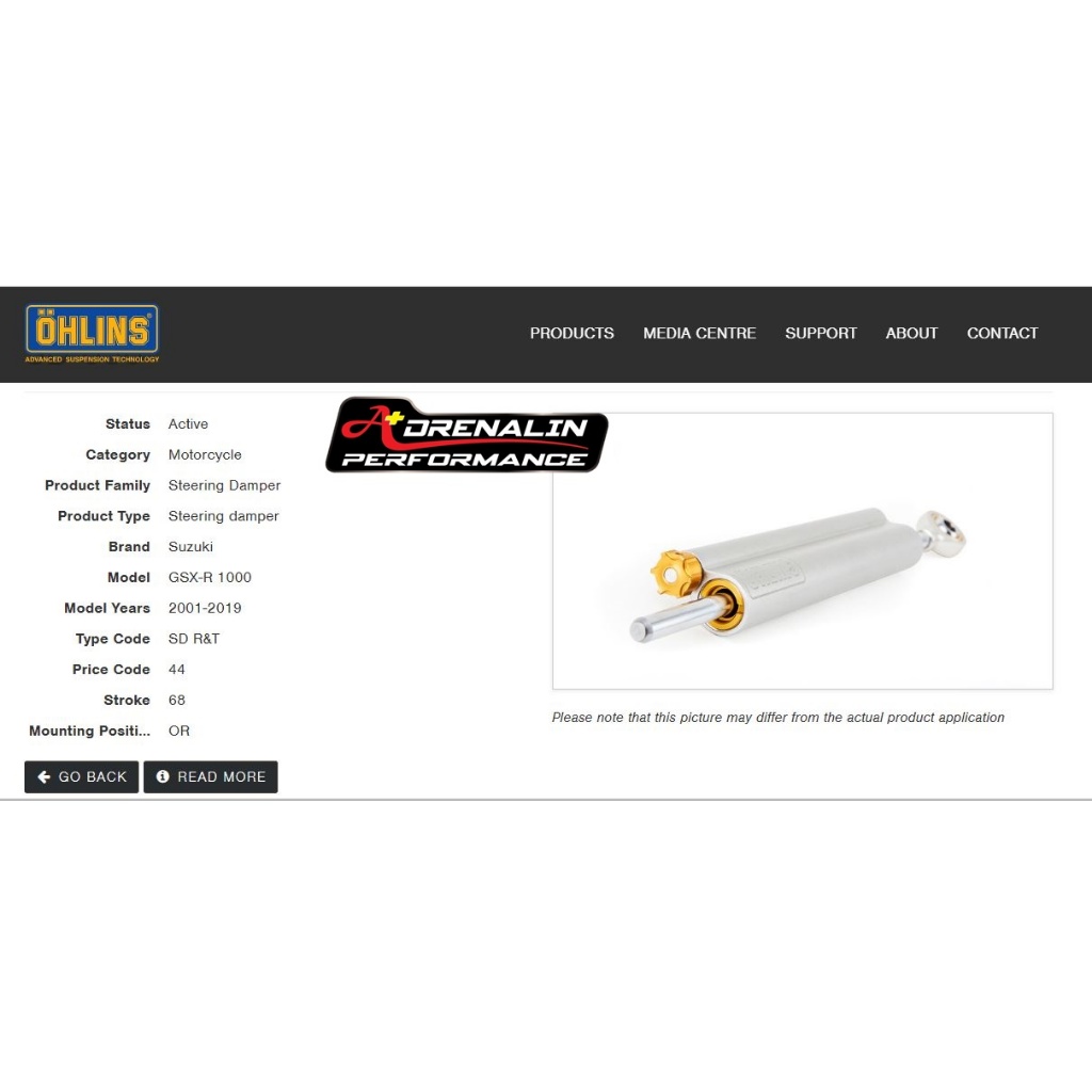 กันสะบัด ohlins สำหรับ GSXR1000 2017+ พร้อมตัวหลอก sd030 ตรงรุ่น ของแท้ ...