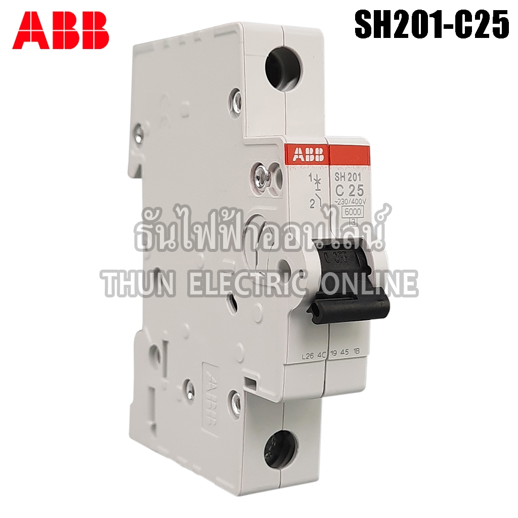 ABB SH201-C25 1P 25A 6KA ลูกเซอร์กิต เบรกเกอร์ SH201 ลูกย่อย เซอร์กิตเบรคเกอร์ เกาะราง เบรกเกอร์ ...