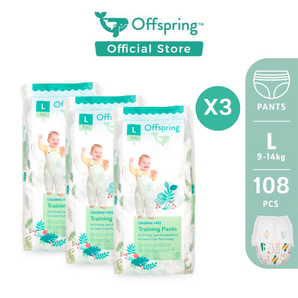 Offspring Fashion Pants แบบกางเกง ไซส์ L 108 ชิ้น (36x3 แพ็ค) ผ้าอ้อม ...