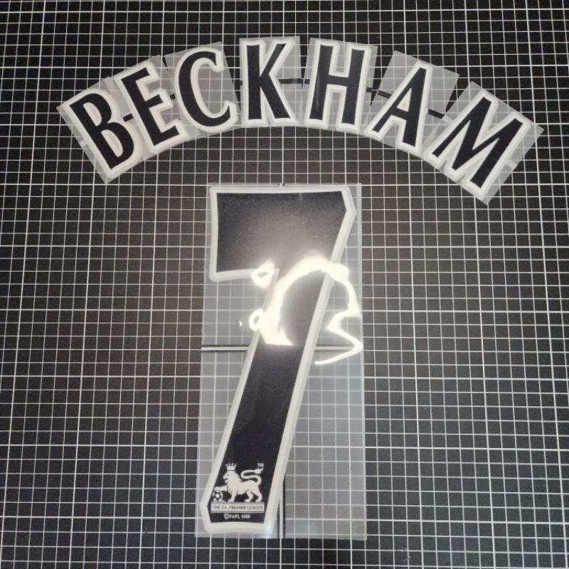BECKHAM 7 Font 1996-07 Black Man United Flock ชื่อเบอร์ กำมะหยี่ ...