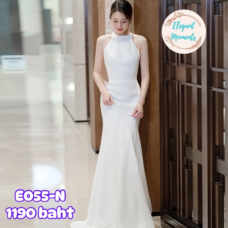 พร้อมส่งจากไทย รหัสE055-N ชุดแต่งงาน ชุดเจ้าสาว ชุดถ่ายพรีเวดดิ้ง ชุดafter party ชุดงานหมั้น เด ...