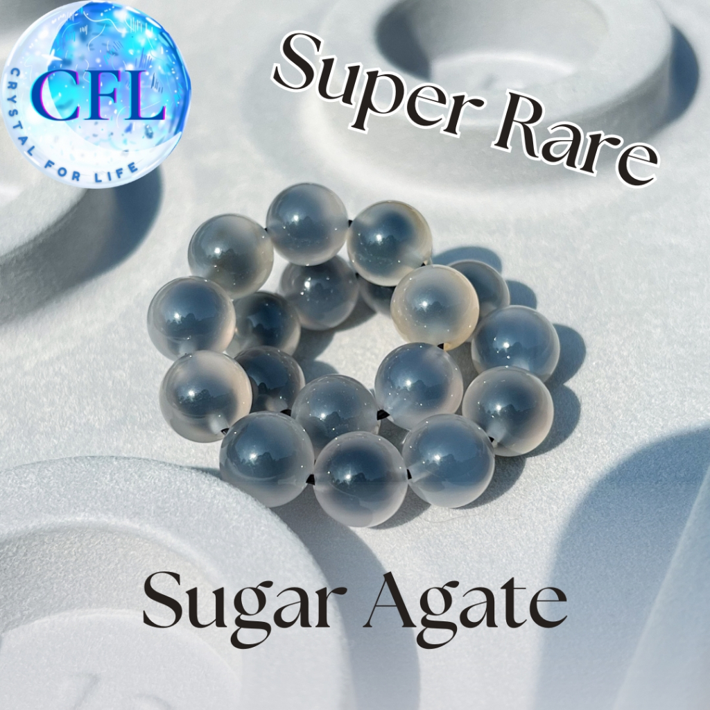 Sugar Agate กำไลหินแท้ซูการ์ อาเกต ขนาดเม็ดหิน(10-10.5 มม.) หินหายาก ...