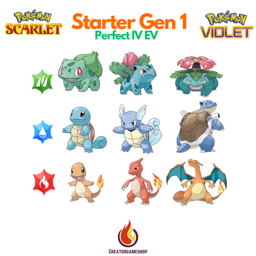 Pokemon Scarlet & Violet Starter Gen 1 | Shopee Thailand