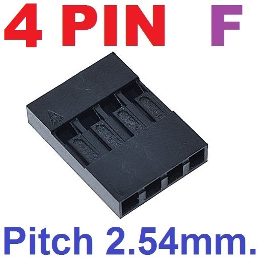 (10ชิ้น)Dupont 4Pin Pitch 2.54mm Shell Housing Female Plug Connector ...