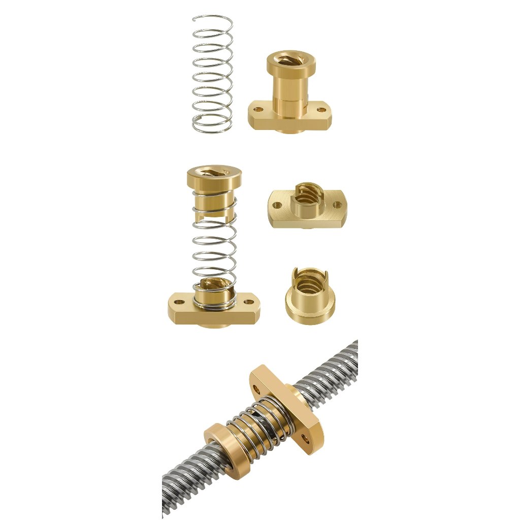 T8 Anti Backlash Spring Loaded Nut ใช้สำหรับอัพเกรด เครื่องพิมพ์ 3D ...