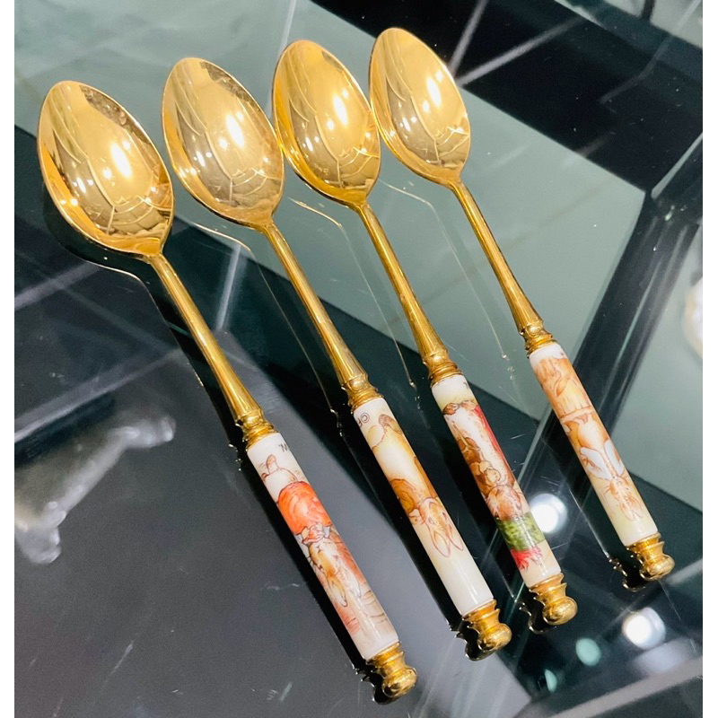 ช้อนทองด้ามเซรามิค Peter Rabit | Shopee Thailand