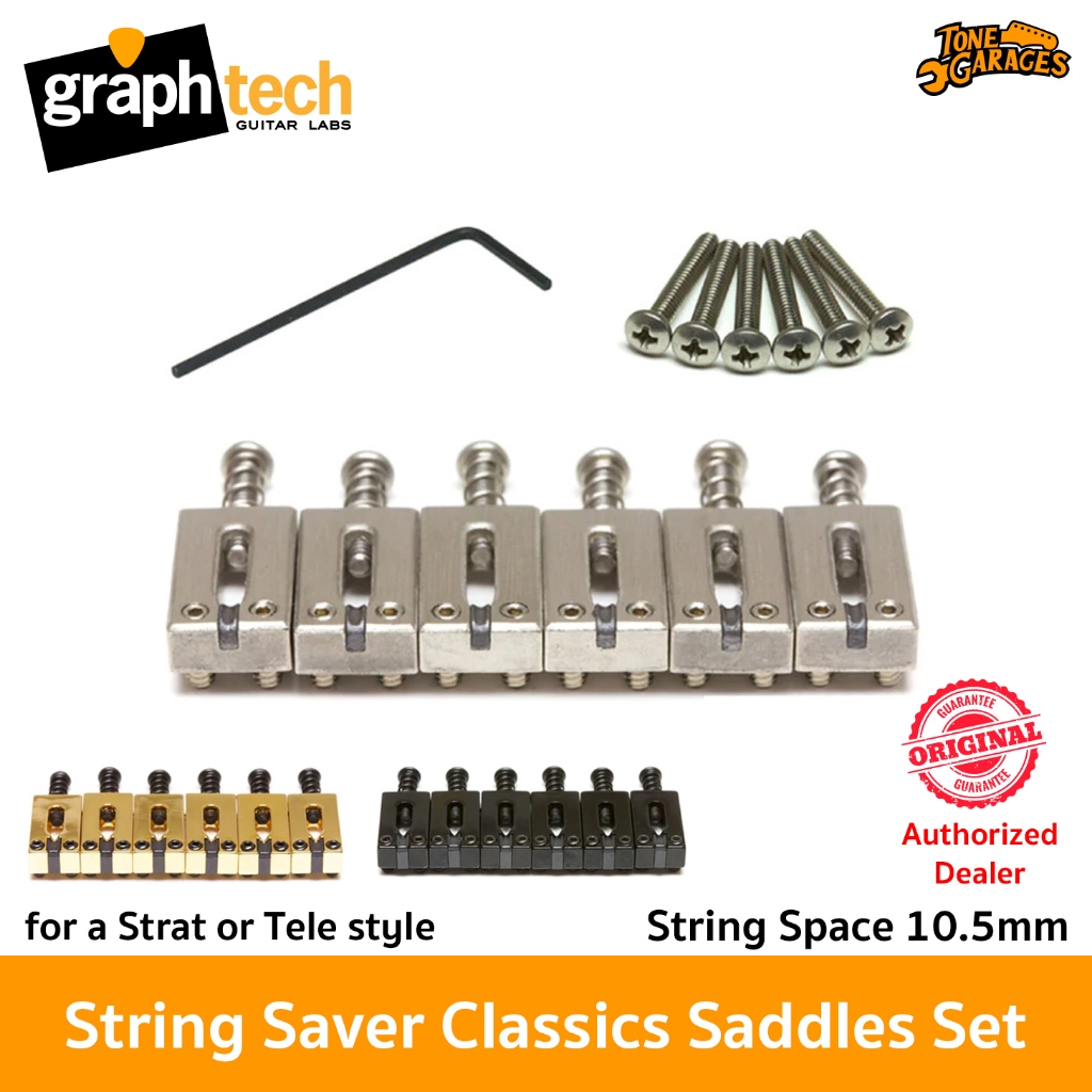 Graph Tech String Saver Strat Tele Saddle 10.5mm Set PG-8000 แซดเดิ้ลกีต้าร์ ลดสายขาด | Shopee ...