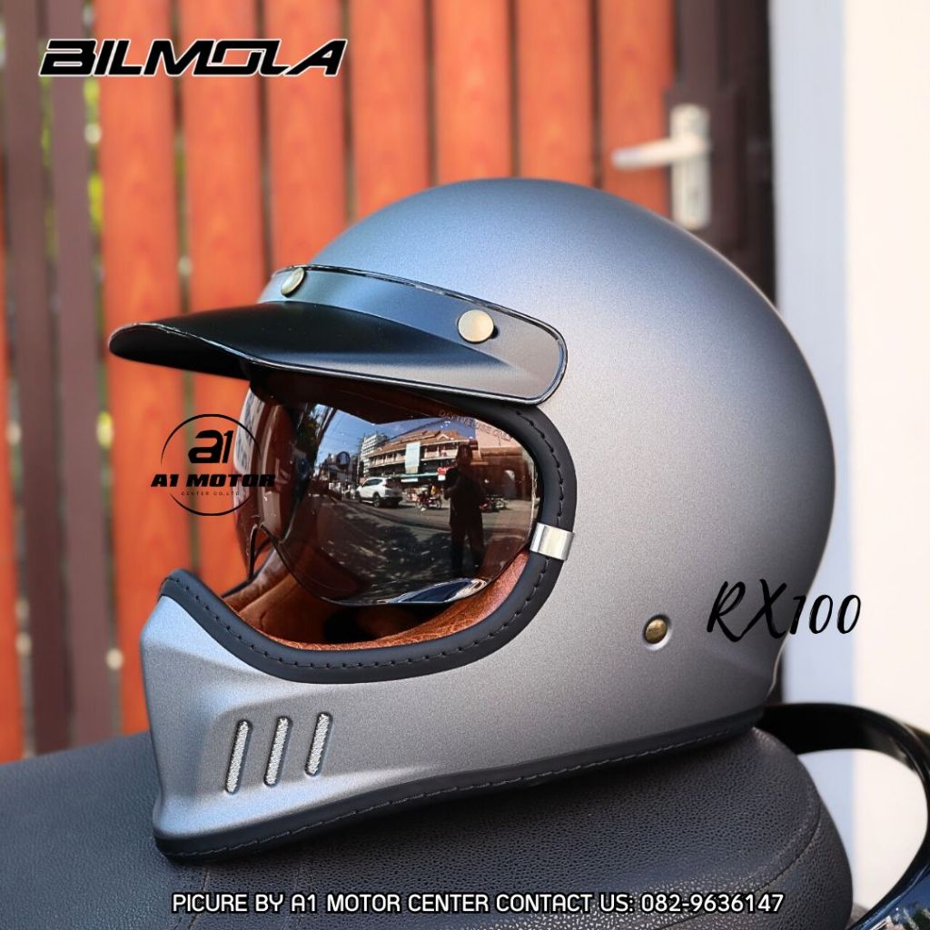 หมวกกันน็อควิบาก วินเทจ Bilmola รุ่น RX100ติดบูลทูธได้ ถอดซักได้ มีแว่น ...