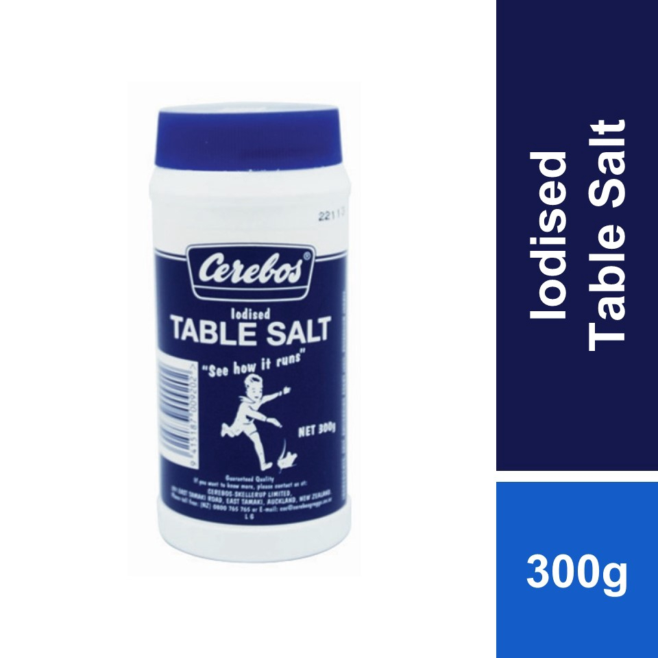 เซเรบอสเกลือบริโภคเสริมไอโอดีน Cerebos Iodised Table Salt 300g Product ...