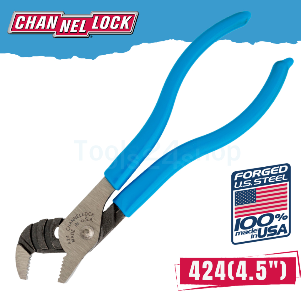 CHANNELLOCK คีมคอม้าปากตรง 4.5" ขนาดเล็ก No.424 | Shopee Thailand