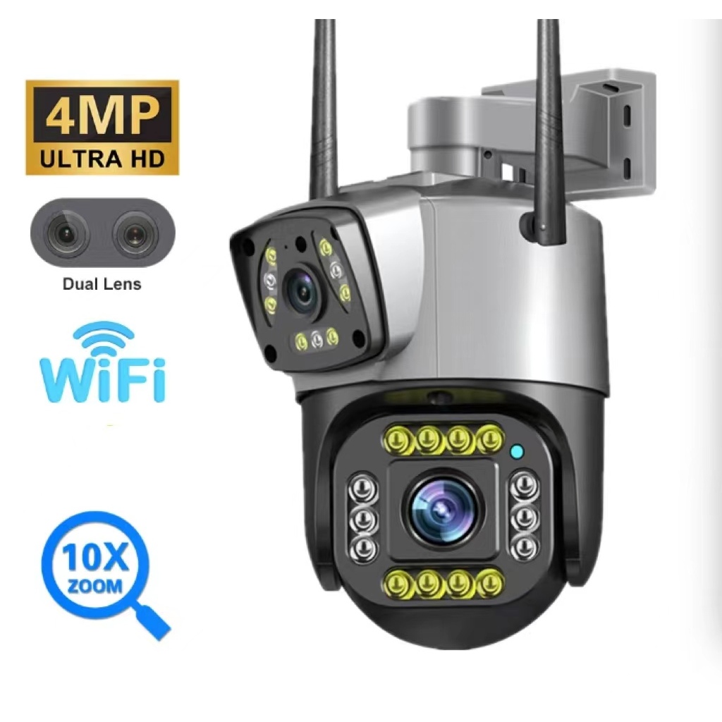 6MP WiFi Outdoor IP Camera Dual Lens V380 PRO PTZ Surveillance CCTV Color Night Vision Cloud ...