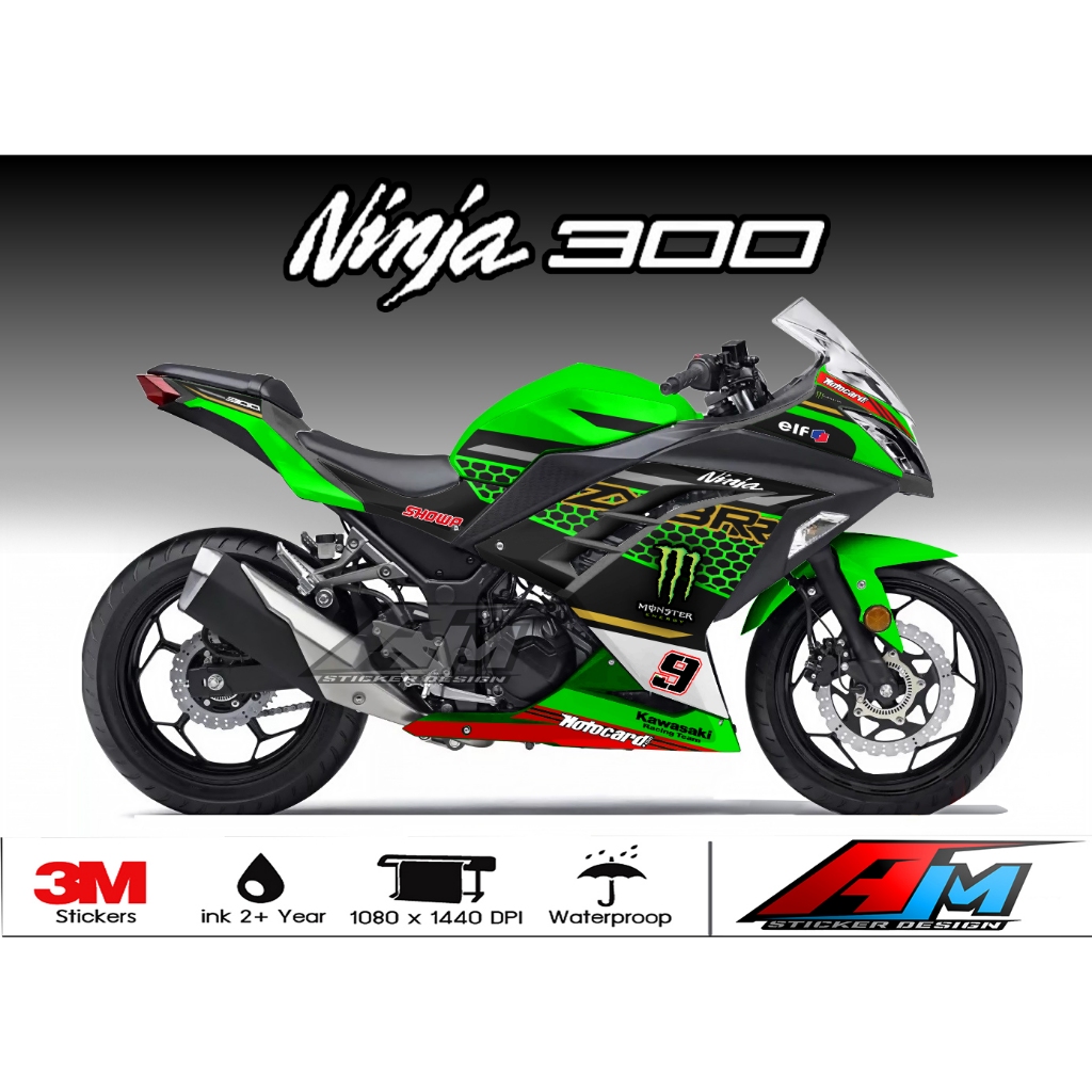 (เลือกสีด้านใน) [เกรด Premium Basic] ชุดสติ๊กเกอร์ Kawasaki Ninja 300 ...
