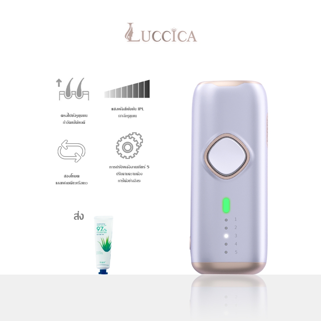 Luccica-เลเซอร์กำจัดขนIPL เครื่องกำจัดขน&หน้าใส การกำจัดขนจุดเยือกแข็ง เทคโนโลยี Ice Feeling ...