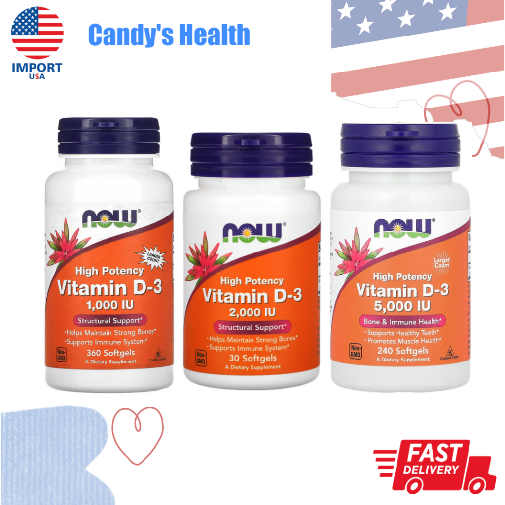พร้อมส่ง ของแท้ Now Foods, Vitamin D-3 1000 IU, 2000 IU, 5000 IU, 10,000 IU วิตามินดี3, D3 ...