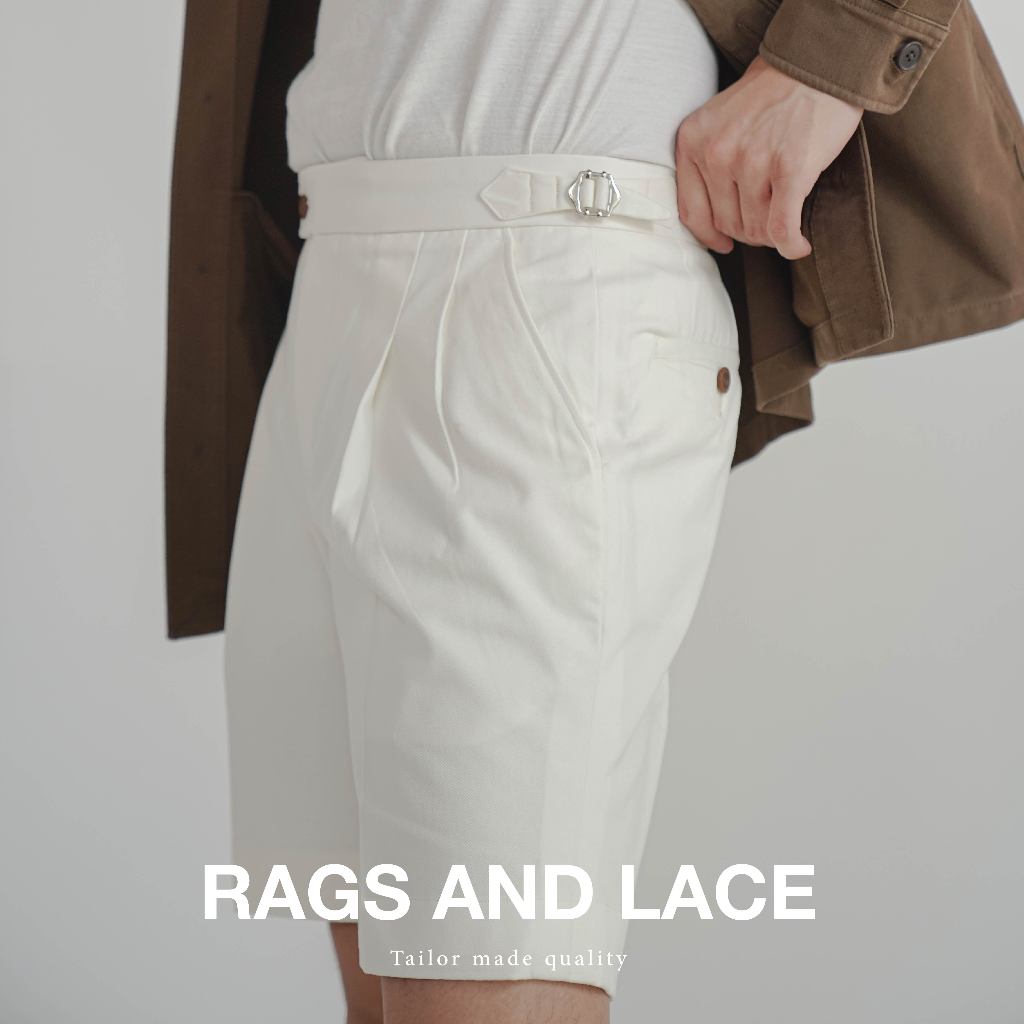 Rags and Lace กางเกงขาสั้น รุ่น Signature ผ้า Cotton สี OffWhite ...