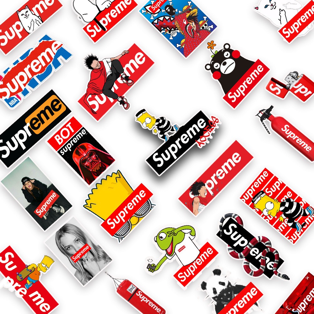 พร้อมส่ง New Sup Supreme sticker สติกเกอร์กันน้ำรูปแบบที่แตกต่างกัน, 50 ...