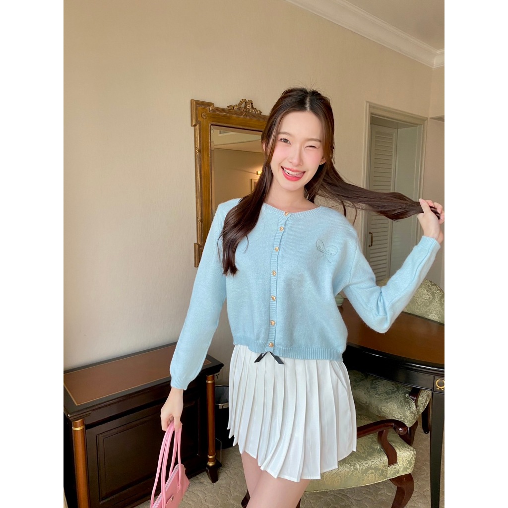 chuuchop(C8247) Candy Cardigan เสื้อไหมพรมคาดิแกน 10 สี | Shopee Thailand