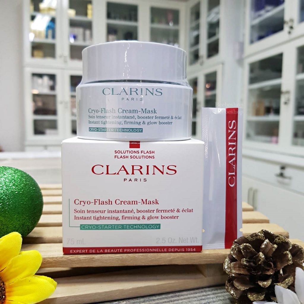CLARINS Cryo Flash Cream Mask 8ml มาร์คหน้าแบบล้างออก | Shopee Thailand