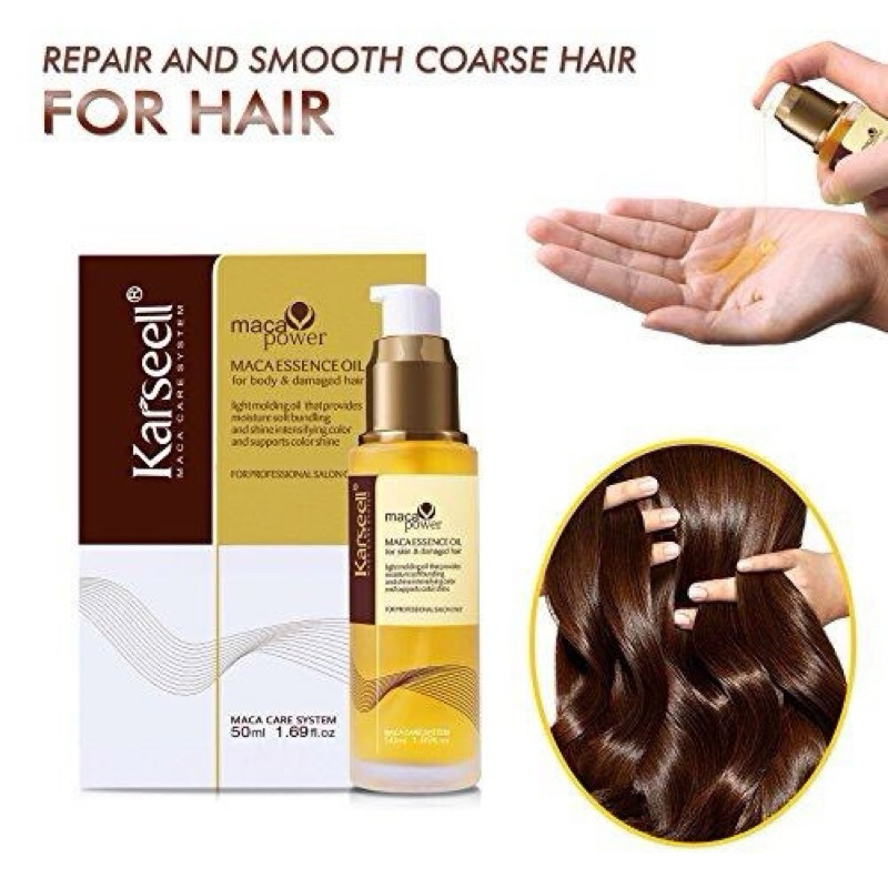 Karseell เซรั่ม เคราติน คาร์เซล ฟื้นฟูผมแห้งเสีย 50มล. maca power maca ...