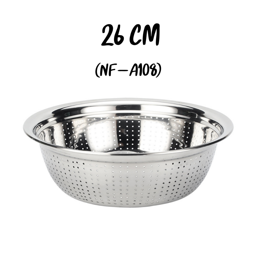 กะละมังล้างผัก กะละมังมีรูขนาด 24/26/28/30/32cm ชามสแตนเลสปากบาน ชามล้างผัก ตะแกรงล้าง | Shopee ...