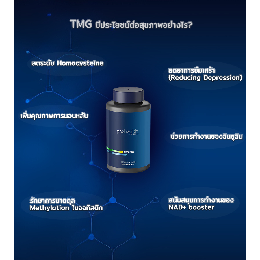 ProHealth TMG Pro Tablets 1000 mg 120 tablets อาหารเสริมเพิ่มเมทิล ช่วย ...